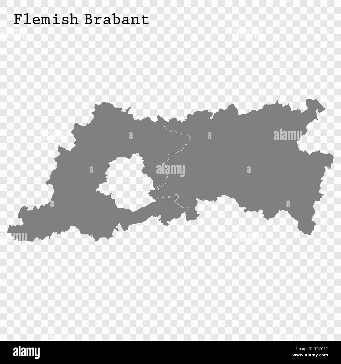 High Quality map of Flemish Brabant is a province of Belgium, with ...