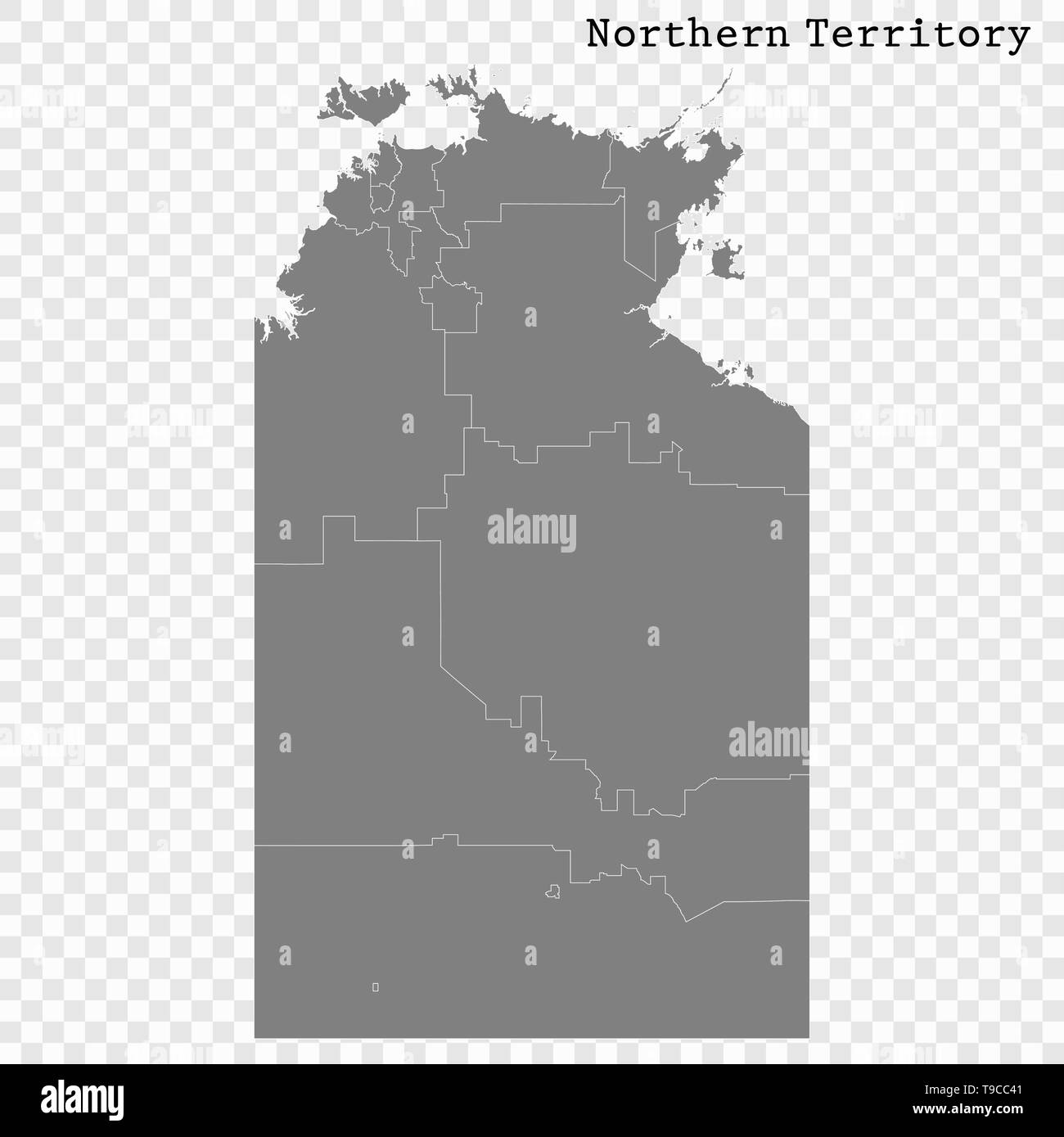 High Quality map of Northern Territory is a state of Australia, with borders of the Local ...