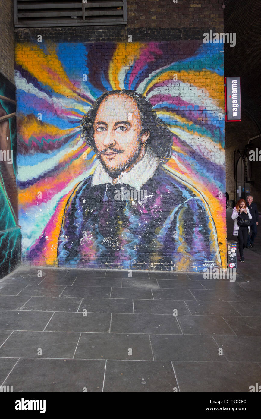 London Southwark Mural William Shakespeare High Resolution Stock ...