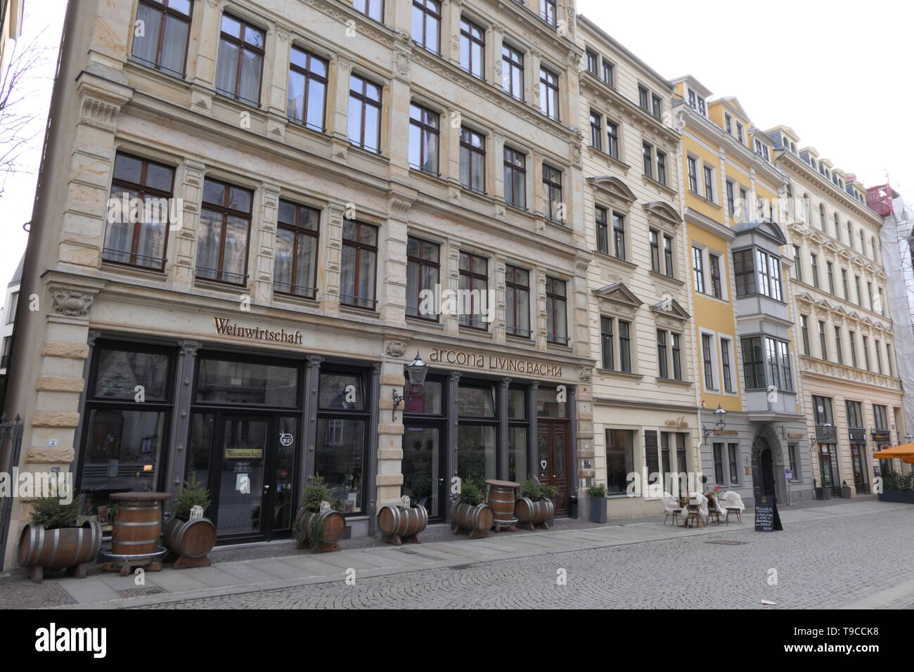 LEIPZIG, GERMANY - FEBRUARY 23, 2019: The city centrum of Leipzig, with ...