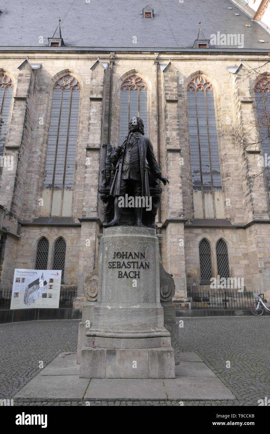 Front view to the new Bach monument in Leipzig, Germany Stock Photo - Alamy