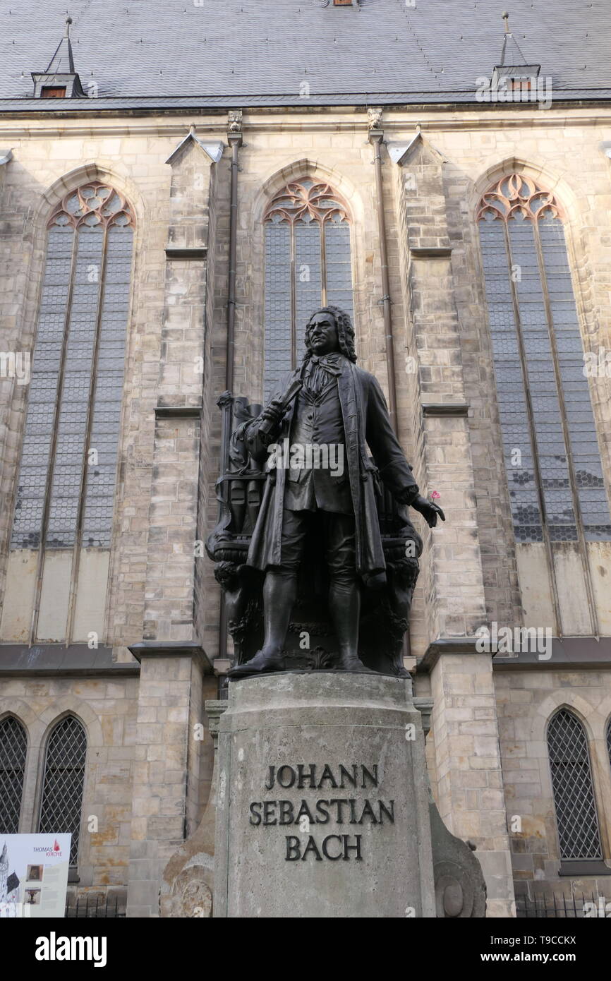 Front view to the new Bach monument in Leipzig, Germany Stock Photo - Alamy