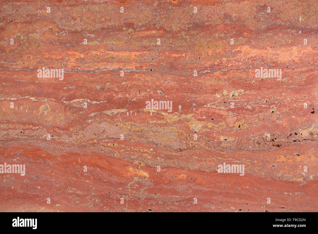 Natural red travertine texture in contrast tone Stock Photo - Alamy
