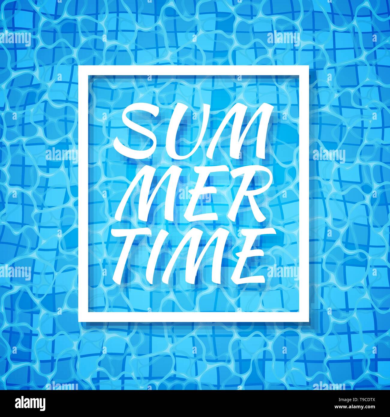 Summer time. Swimming pool bottom caustics ripple and flow with waves ...