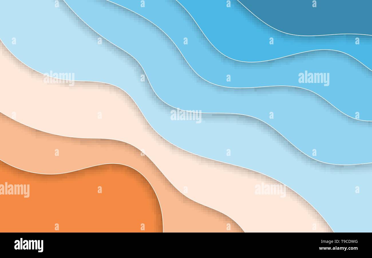 Blue sea wavy beach sky Stock Vector Images - Alamy