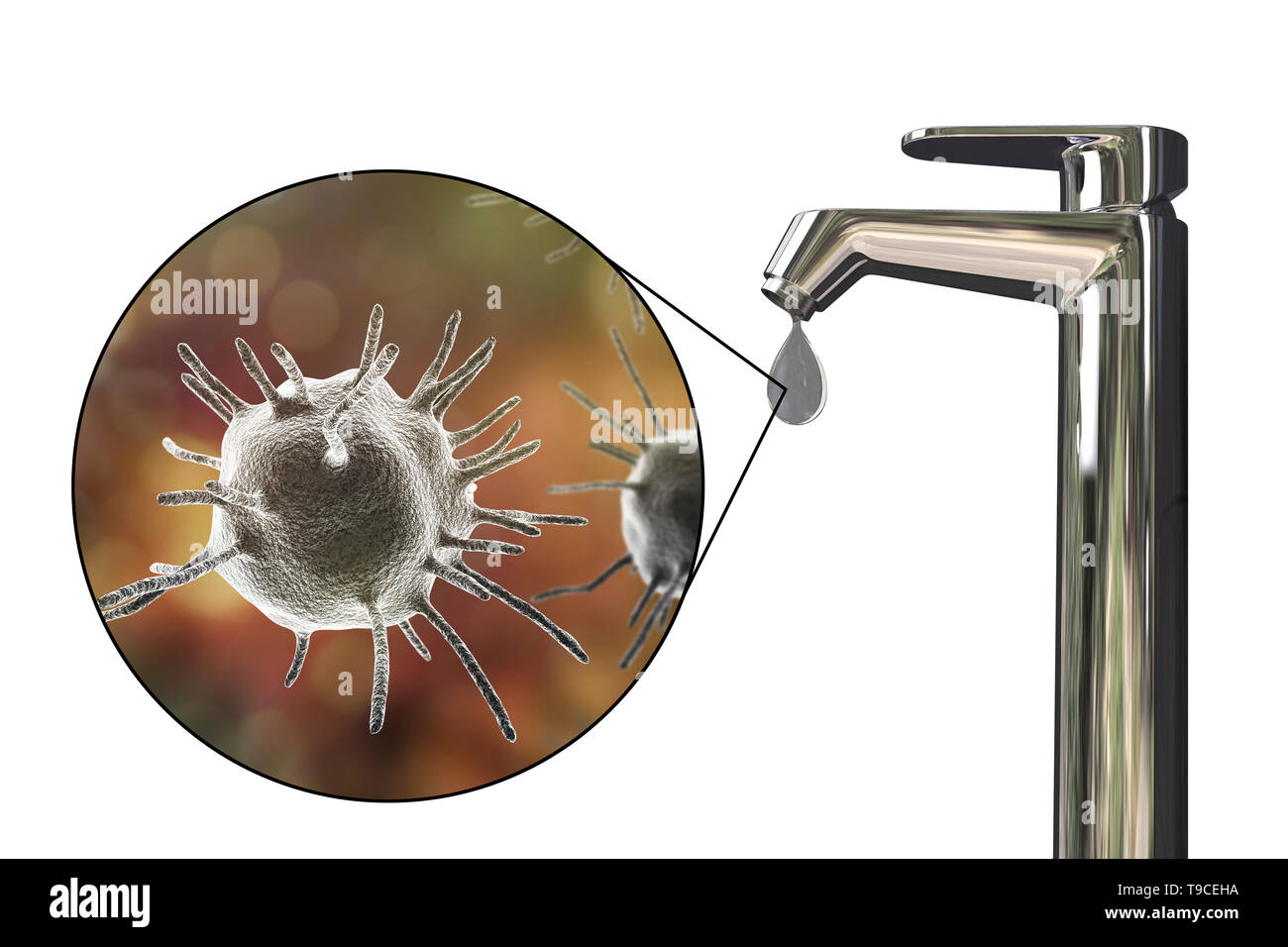 Safety of drinking water, conceptual illustration Stock Photo - Alamy