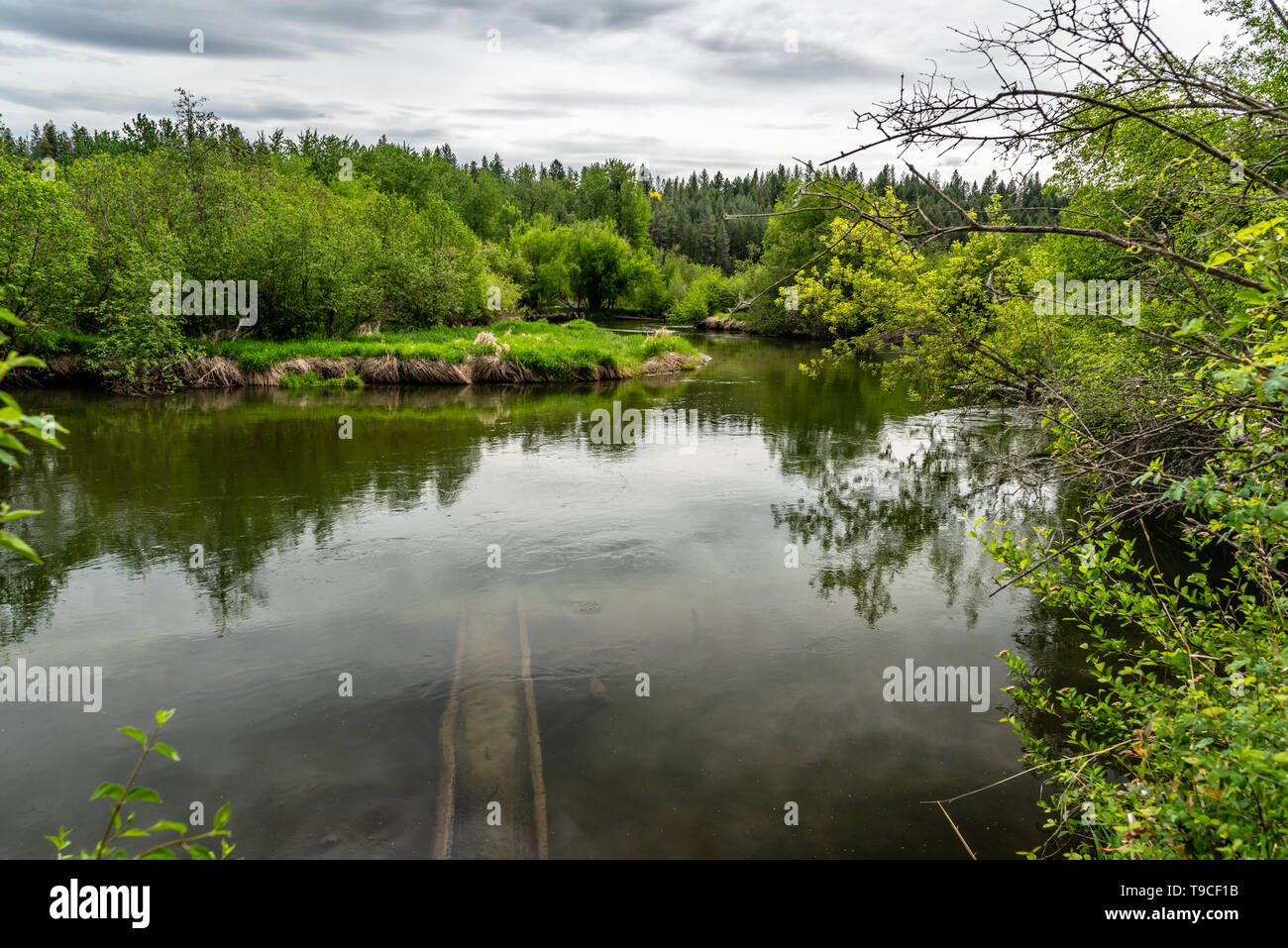 Blue painted river landscape hi-res stock photography and images - Alamy