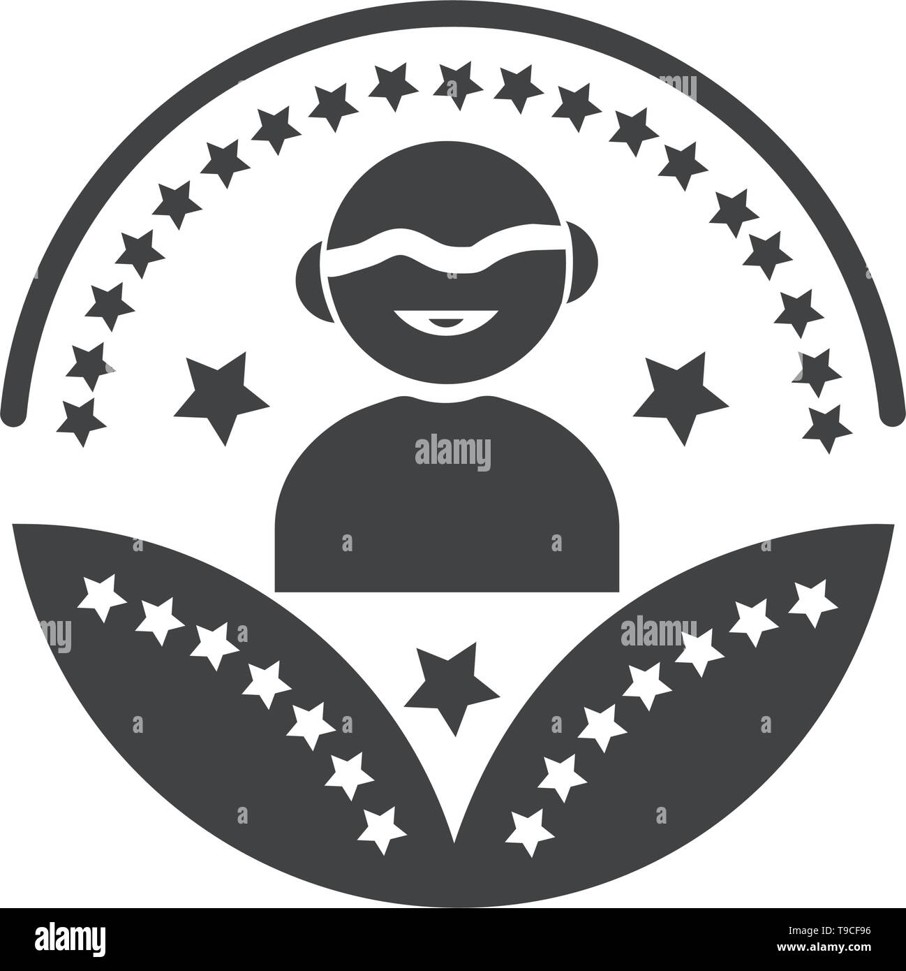 person or man award icon- vector user award sign Stock Vector Image ...