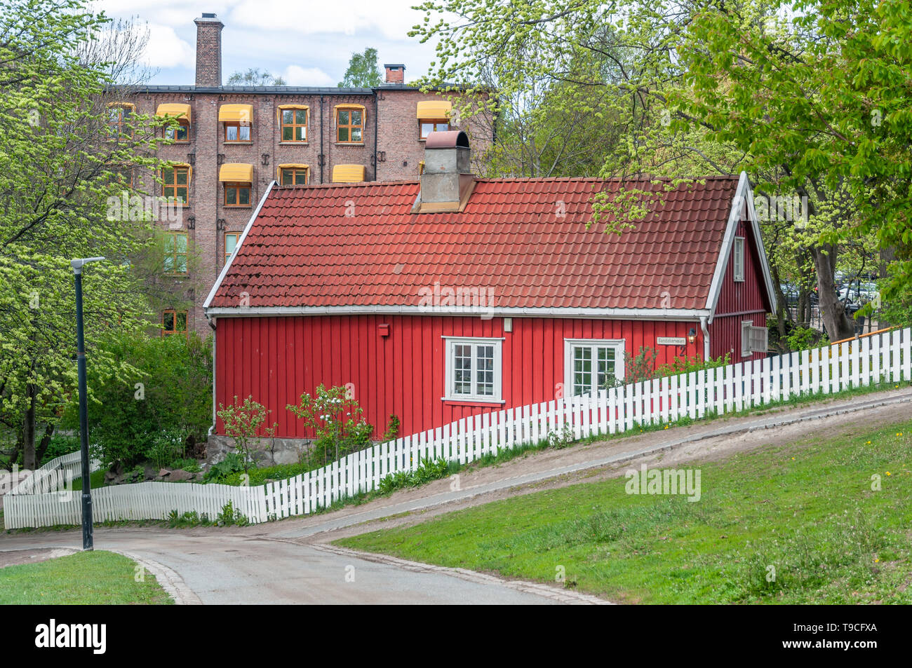 Red house from Oslo, Sandakerveien Stock Photo - Alamy