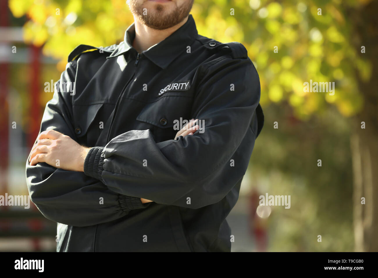 Male security guard outdoors Stock Photo - Alamy