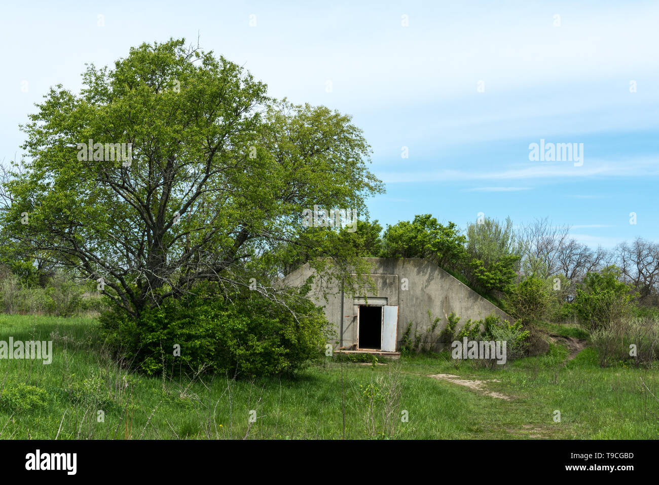 Old WWII ammunition bunkers (or igloo) at Midewin tallgrass prairie ...