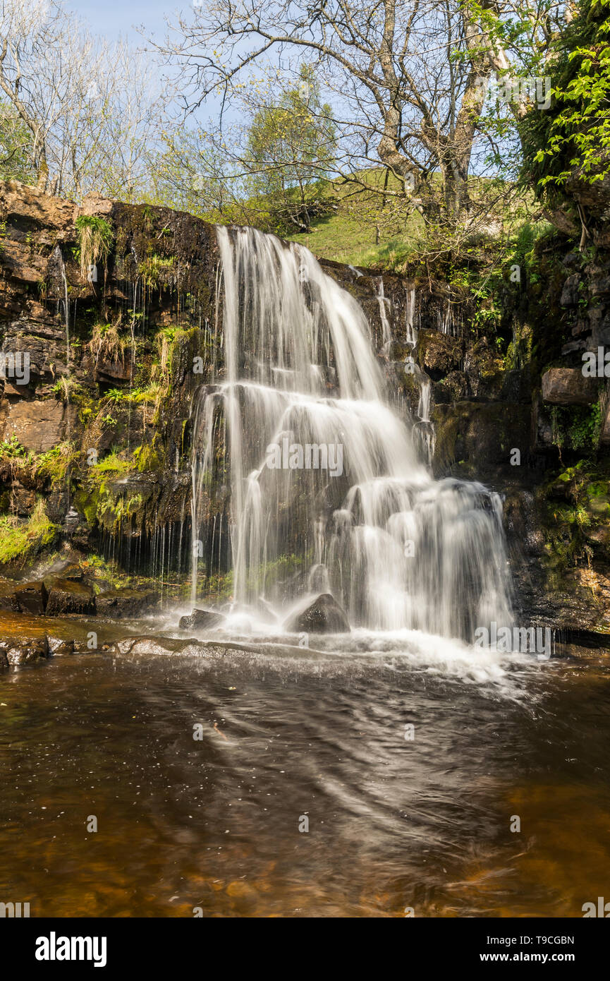 Catrake Force waterfall near the village of Keld in the North Yorkshire ...