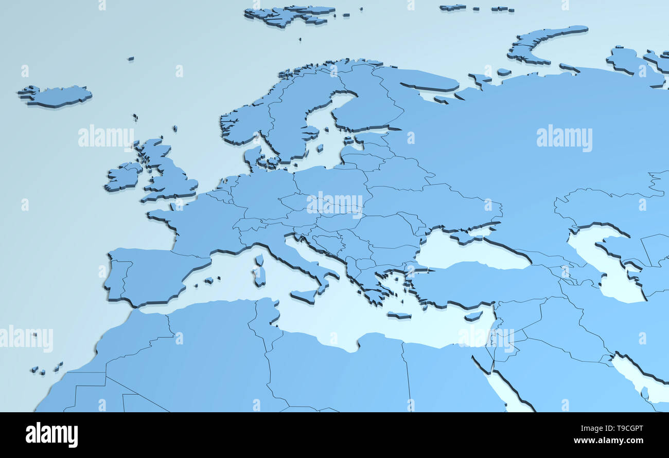 Middle east countries 3d map hi-res stock photography and images - Alamy