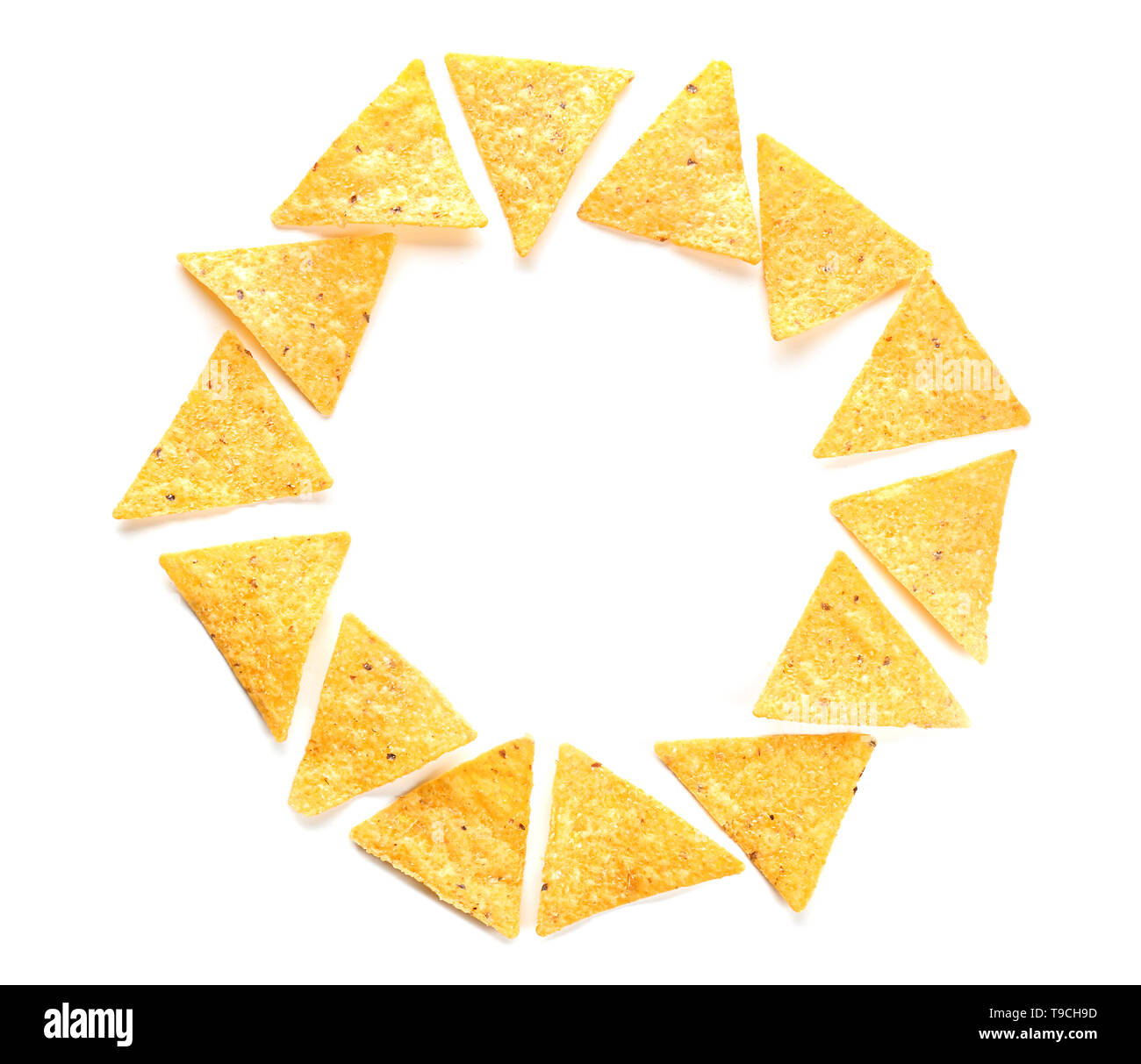 Frame made of corn chips on white background Stock Photo - Alamy