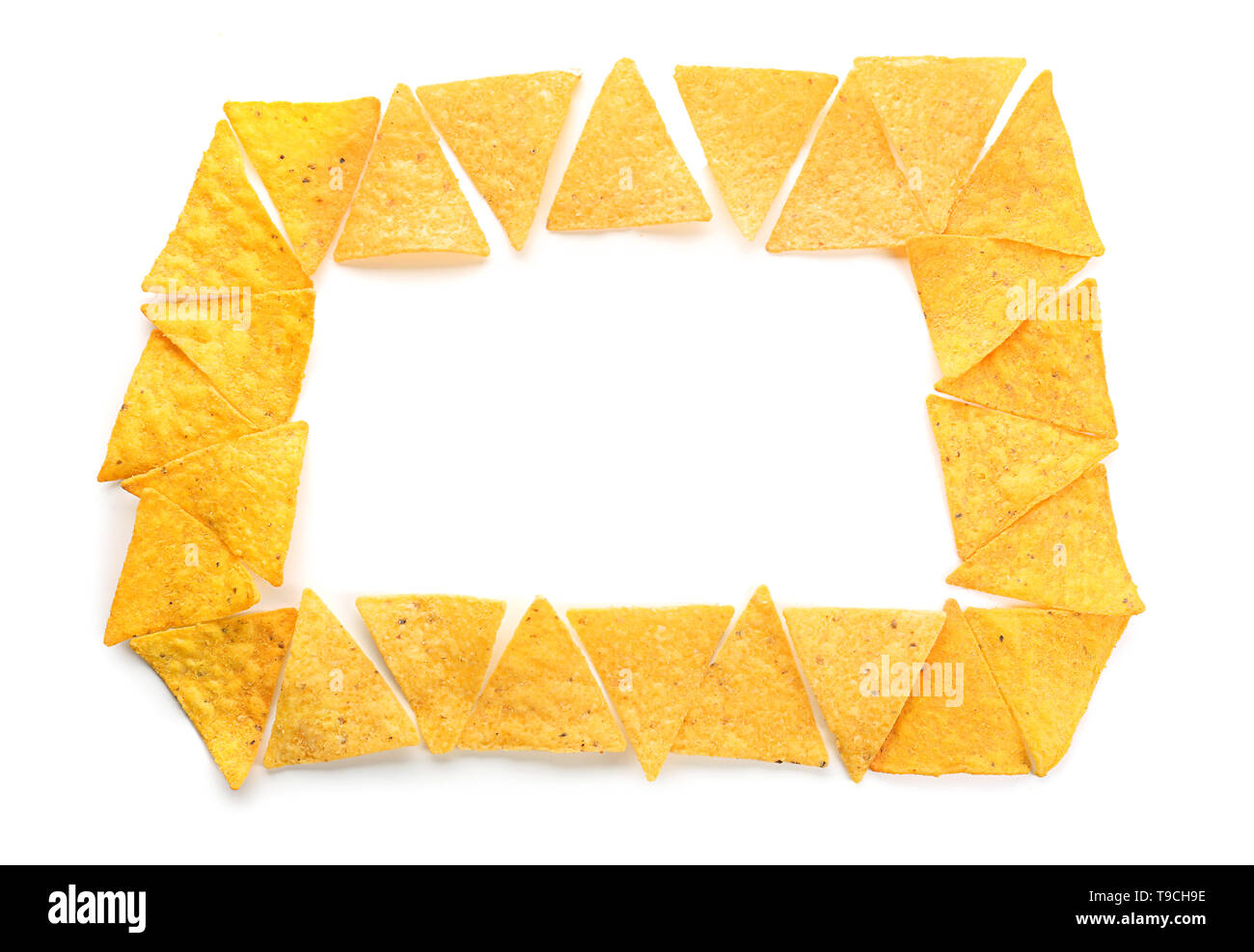 Frame made of corn chips on white background Stock Photo - Alamy