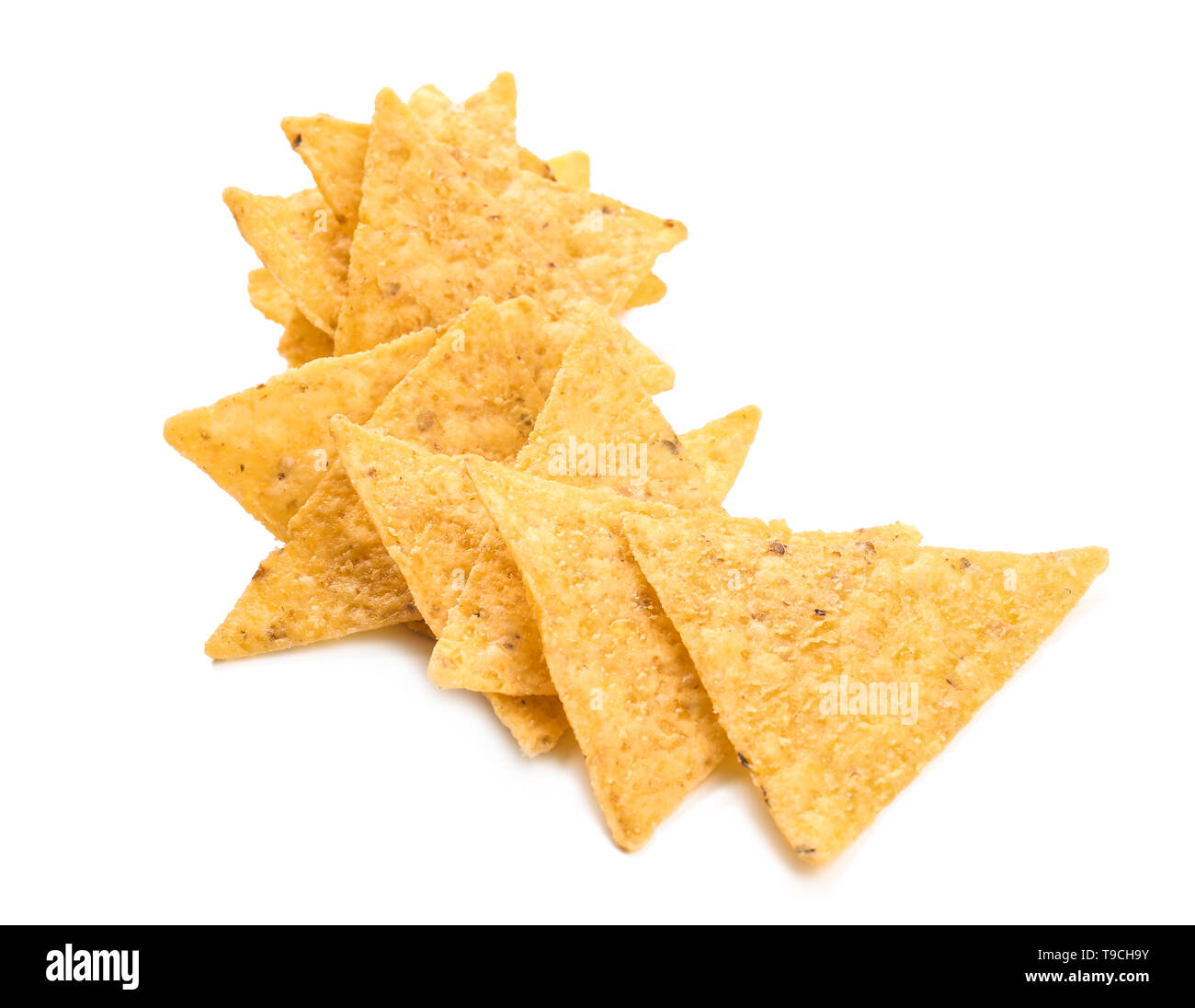 Corn chips on white background Stock Photo - Alamy