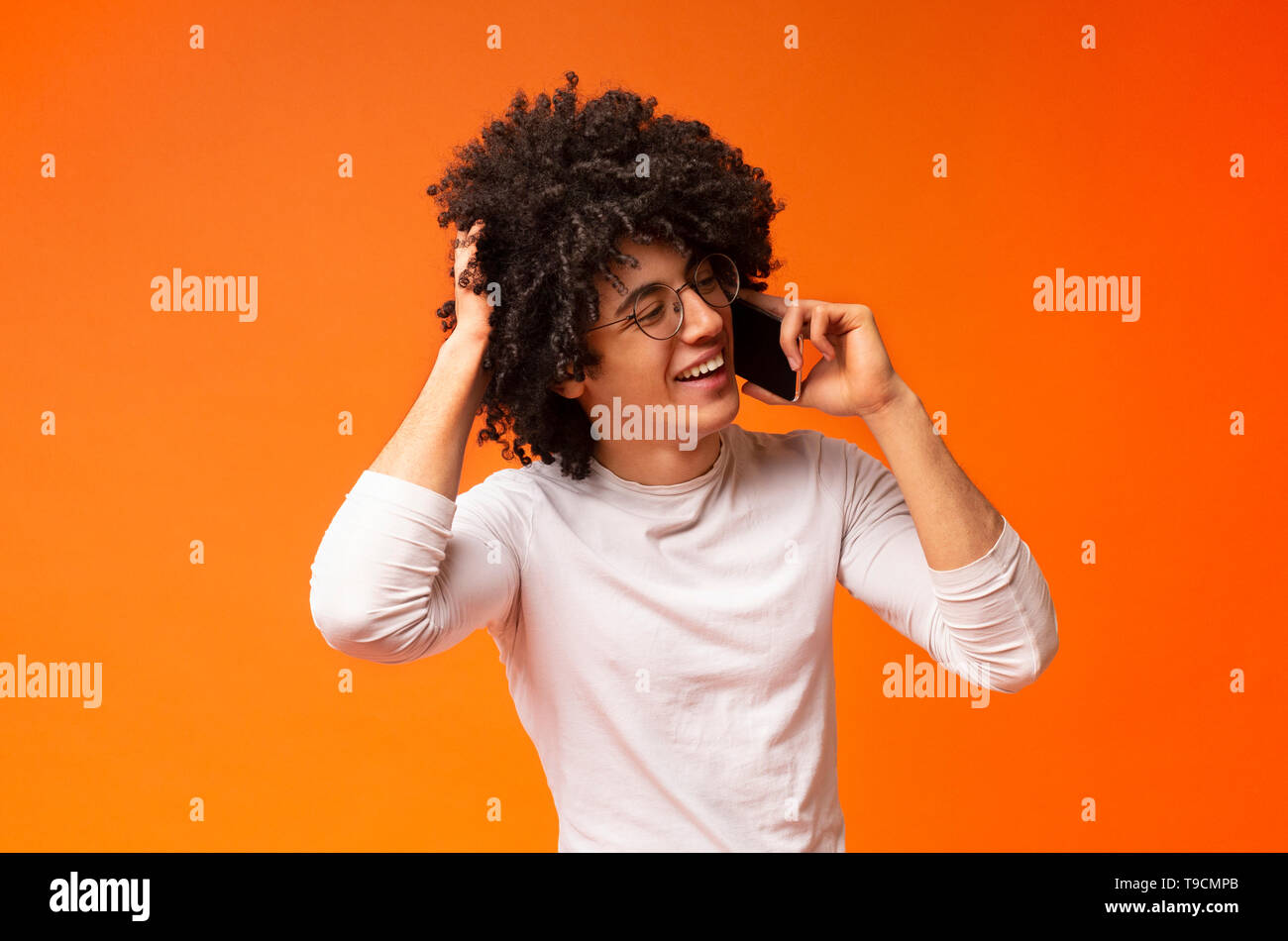 Talking shy hi-res stock photography and images - Alamy