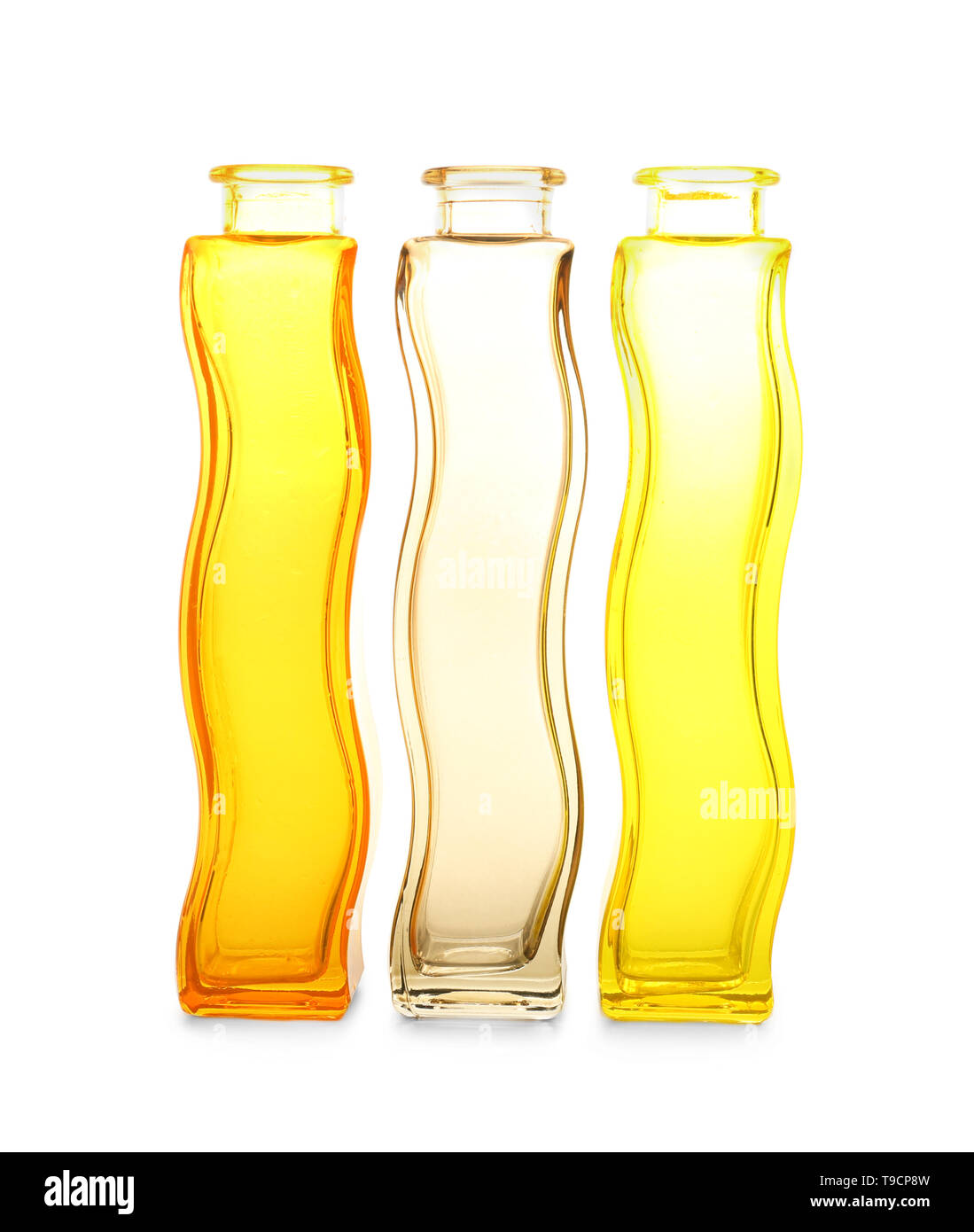 Beautiful glass vases on white background Stock Photo - Alamy