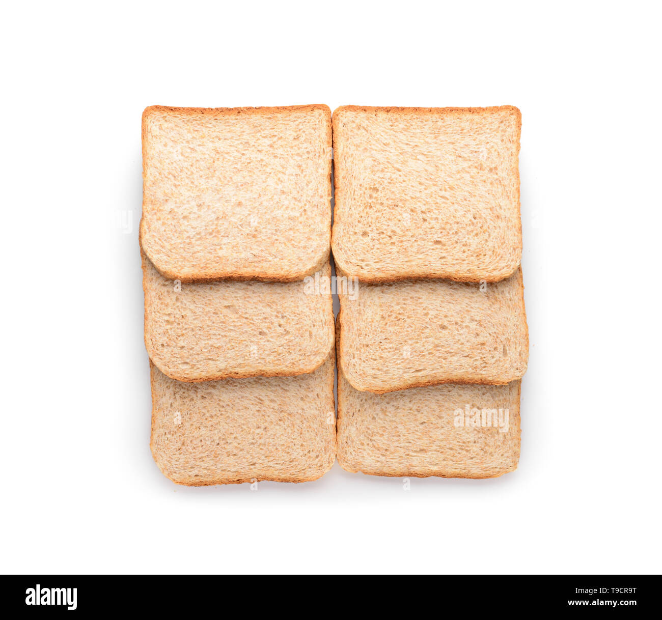 Tasty toasted bread on white background Stock Photo - Alamy