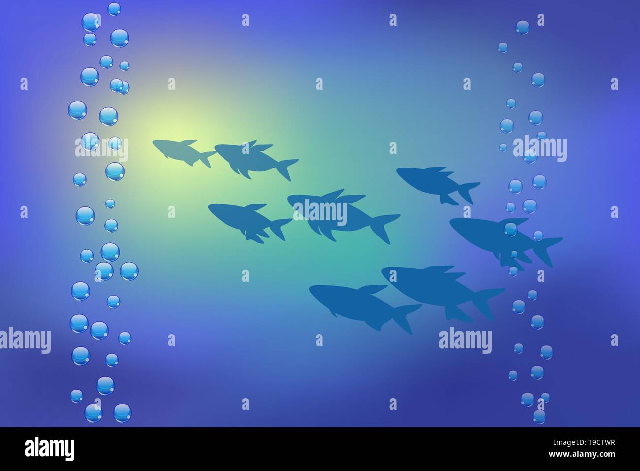 Underwater background, vector illustration for design works and banners ...