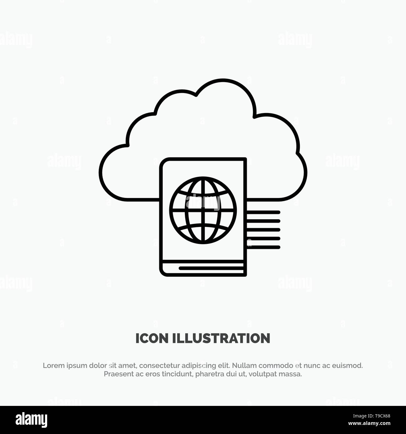 Cloud, Reading, Folder, Upload Line Icon Vector Stock Vector Image & Art - Alamy