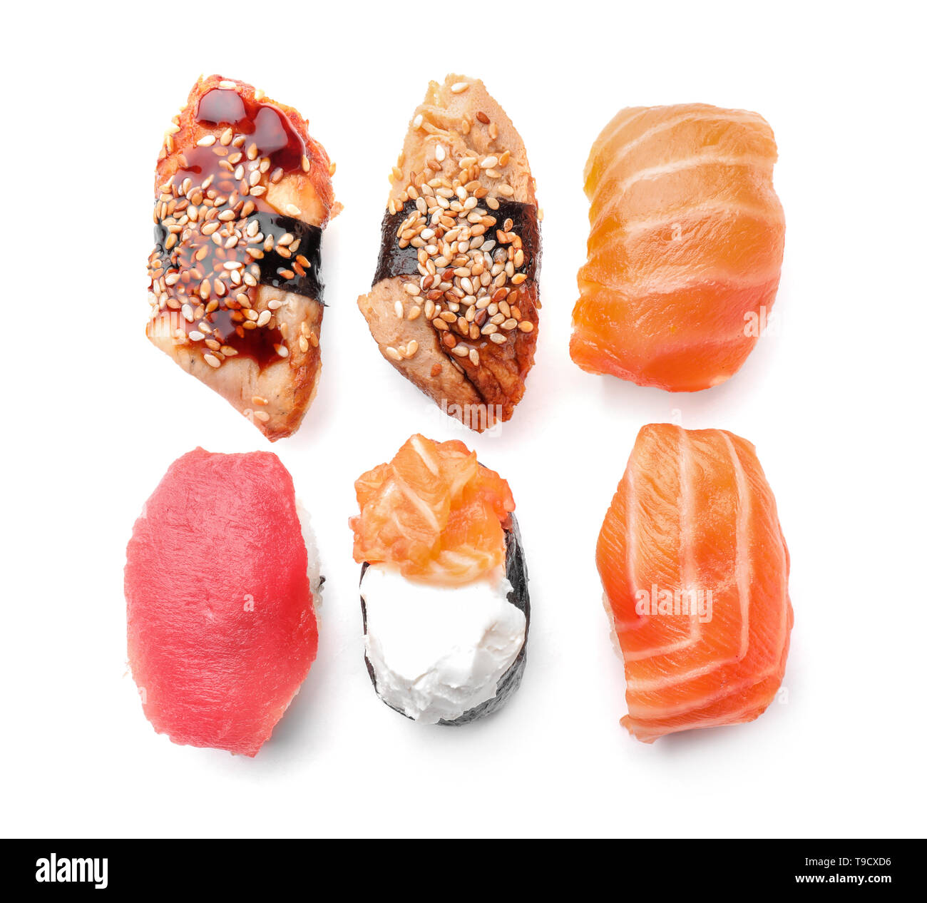 Flat lay asian sushi Cut Out Stock Images & Pictures - Alamy