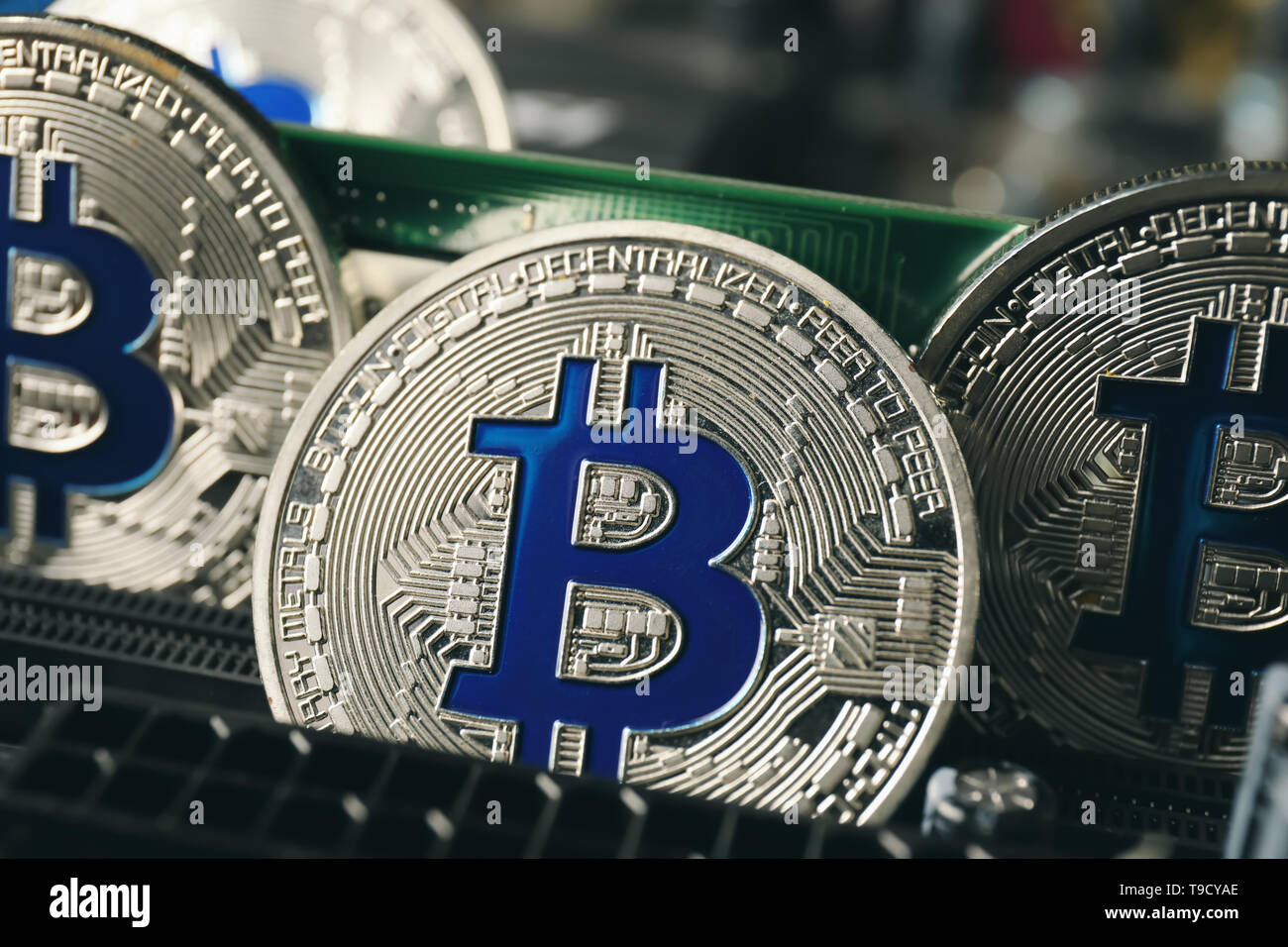 Bitcoins and circuit board hi-res stock photography and images - Alamy