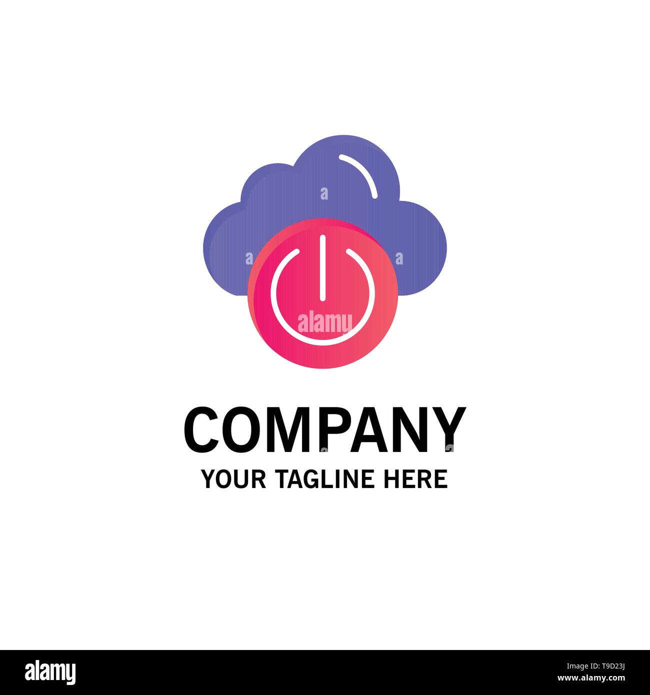 Cloud, Power, Network, Off Business Logo Template. Flat Color Stock ...