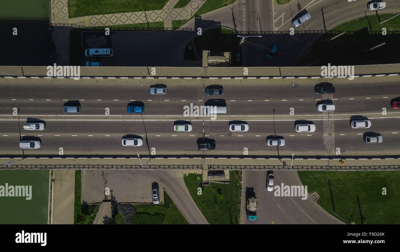 Aerial 4k top view cars hi-res stock photography and images - Alamy