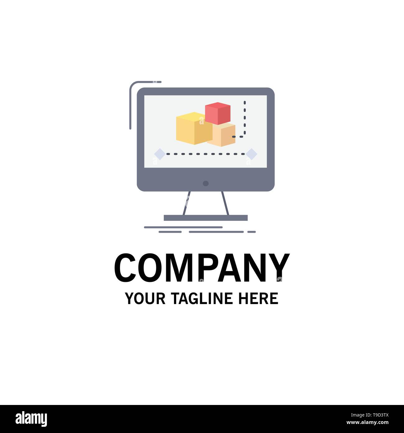 Animation Computer Editor Monitor Software Flat Color Icon Vector