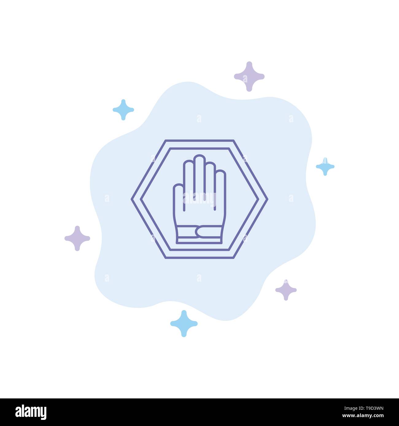 Stop, Hand, Sign, Traffic, Warning Blue Icon on Abstract Cloud ...
