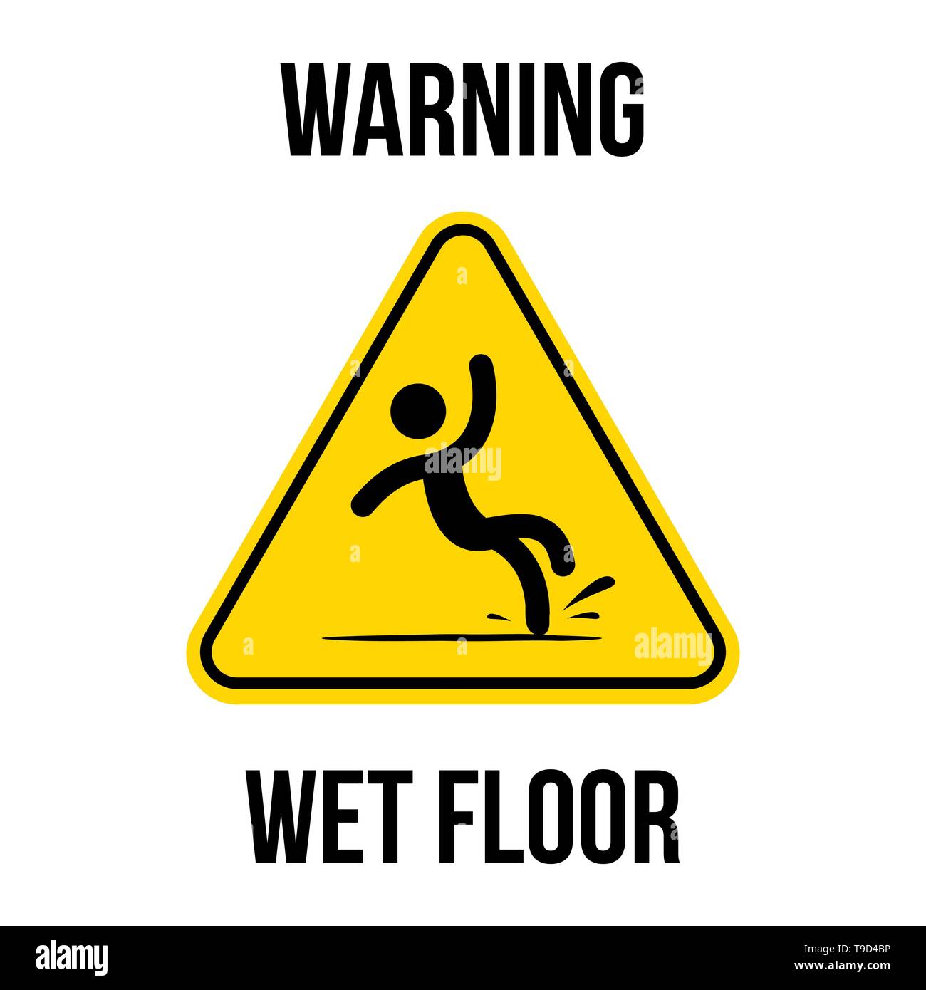 Warning sign slippery floor Stock Vector Images - Alamy
