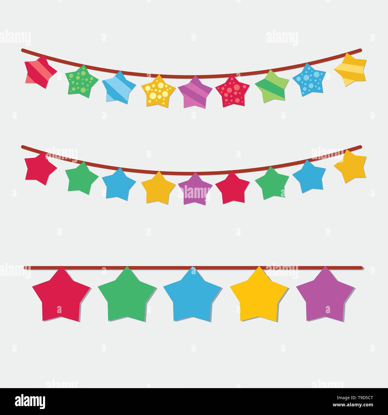 star bunting and garland vector set Stock Vector Image & Art - Alamy