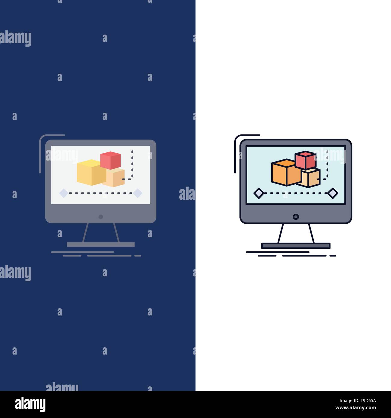 3d animation screen Stock Vector Images - Alamy