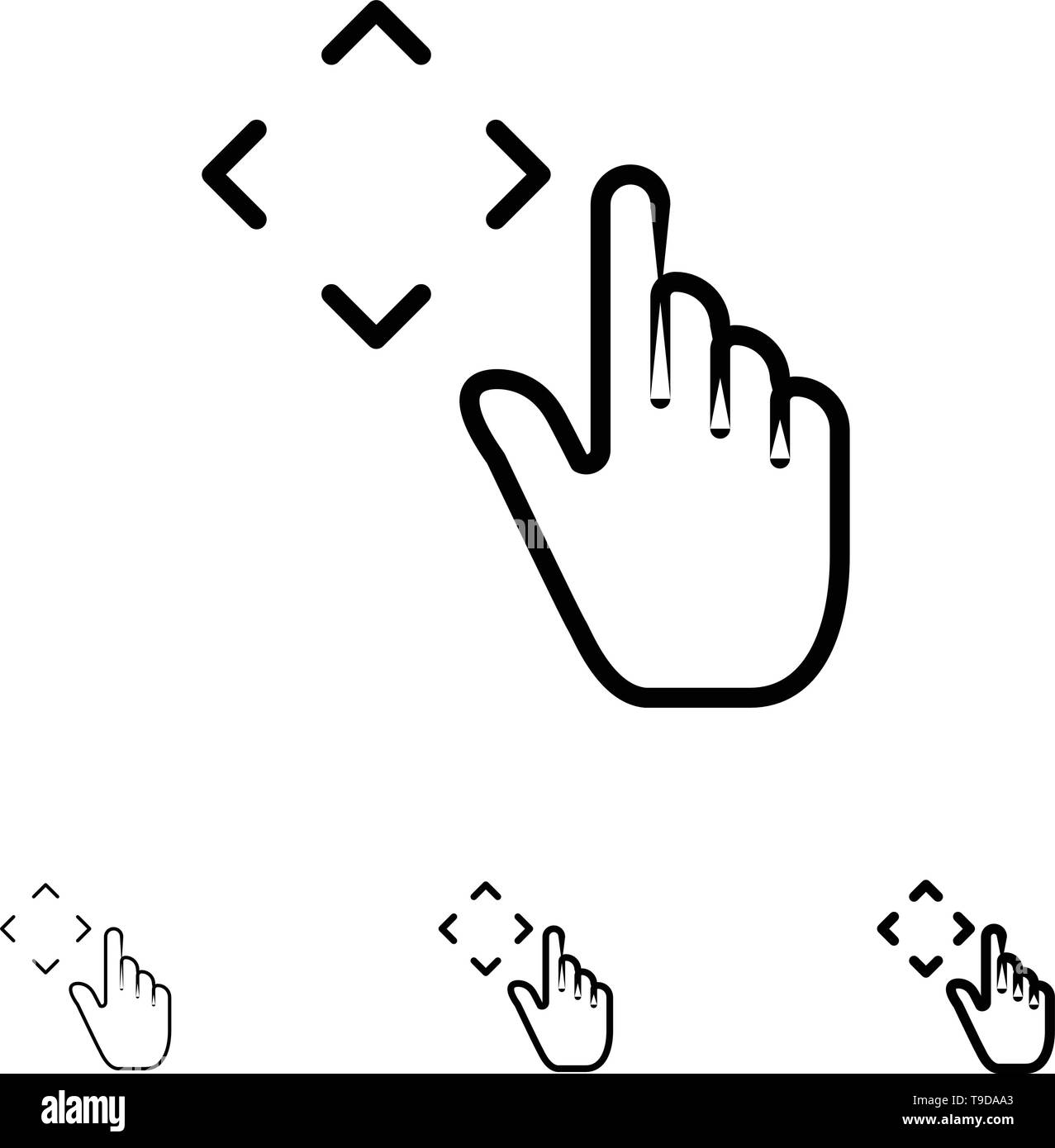 Finger pointing up icon vector Black and White Stock Photos & Images ...