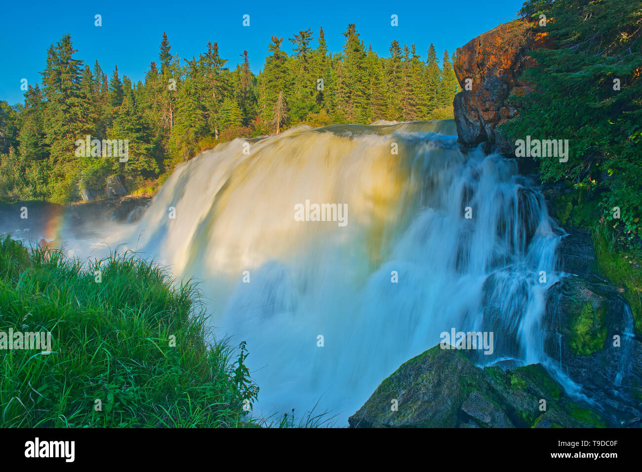 The Grass River as it plunges over at Pisew Falls Pisew Falls ...
