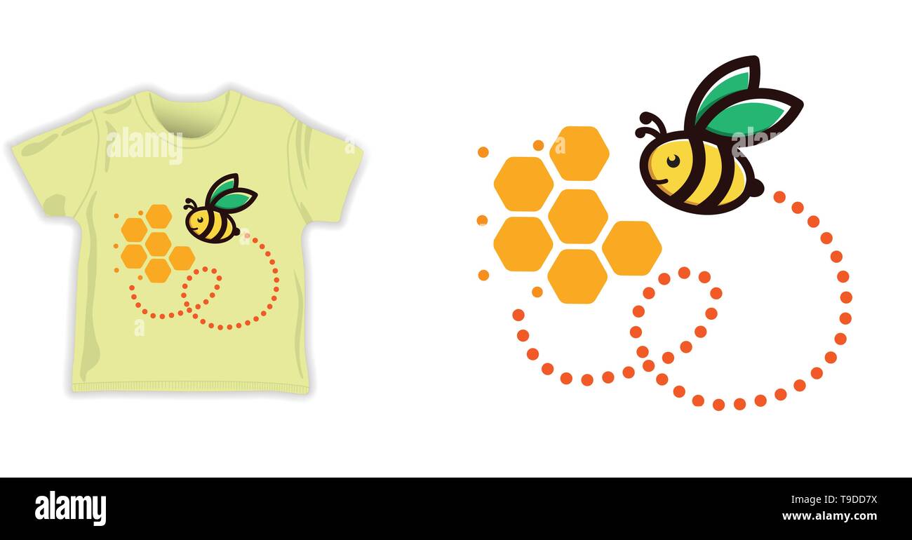 Seamless pattern vector bees Cut Out Stock Images & Pictures - Alamy