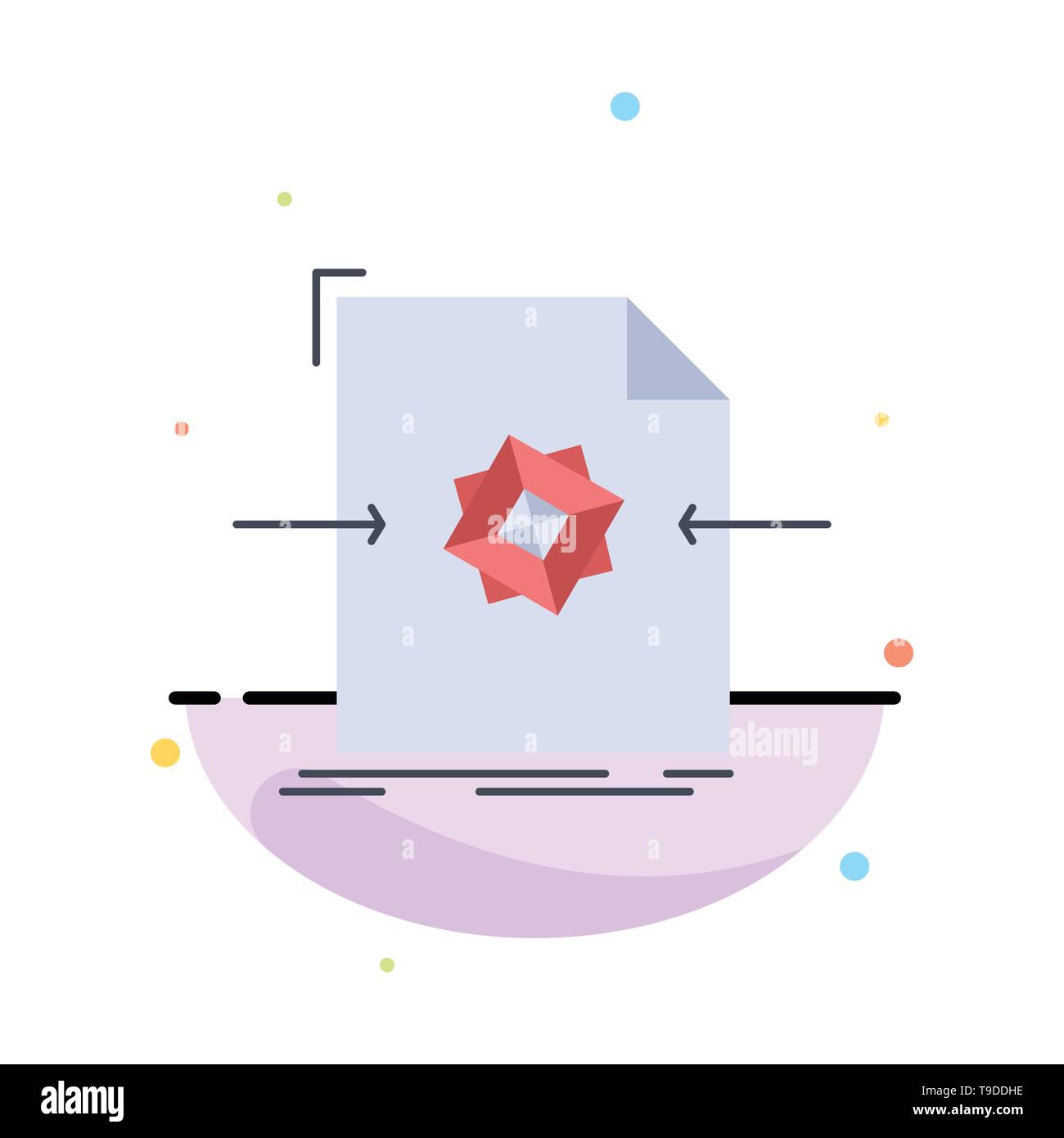 3d Document File Object Processing Flat Color Icon Vector Stock Vector Image And Art Alamy