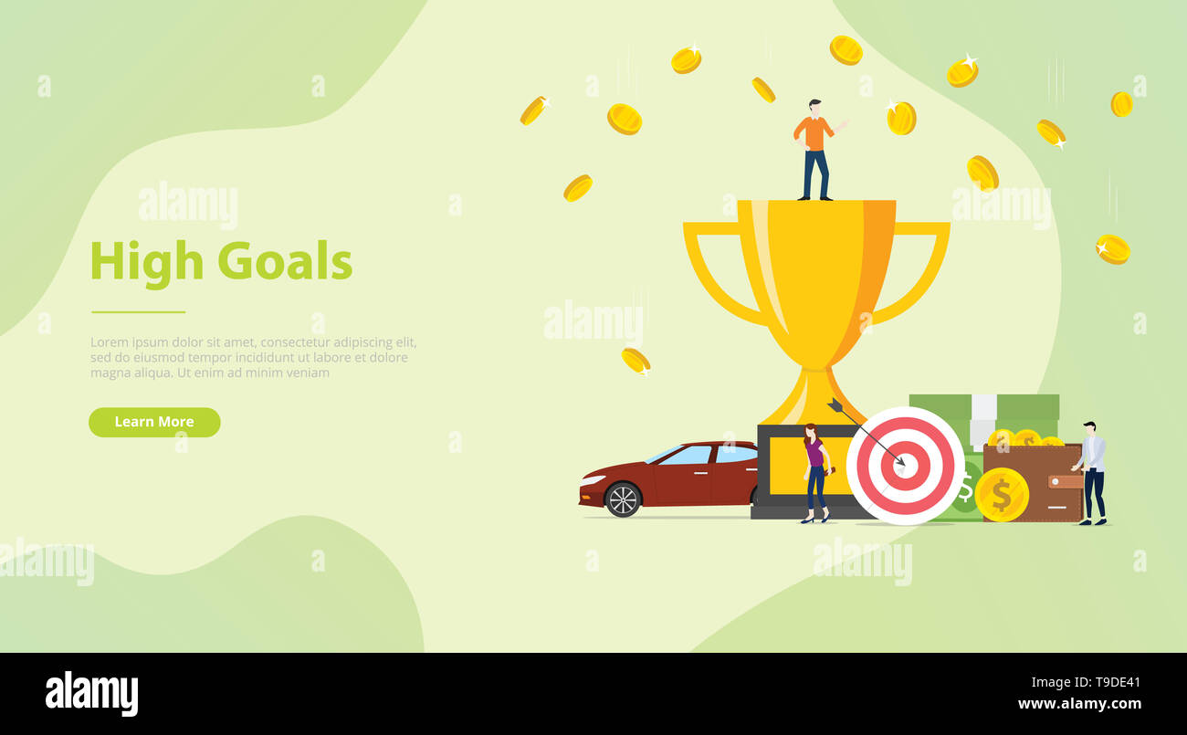 high goals personal target concept with people and achievement for ...