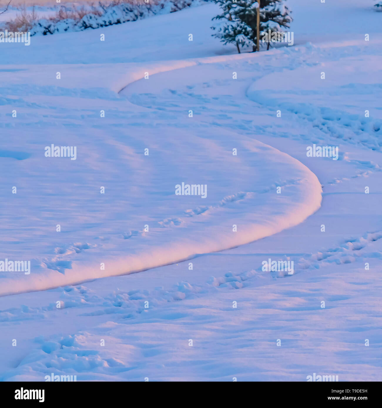 Square Pathway and terrain covered with snow during winter in Eagle ...