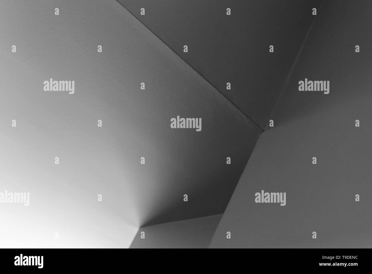 Abstract architecture background, white interior design with corners ...