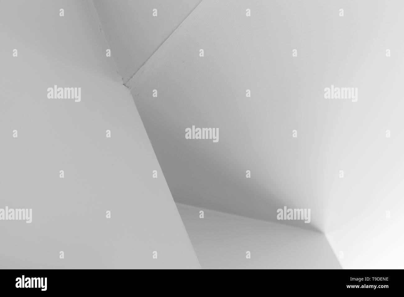 Abstract architecture background, white interior design with corners ...