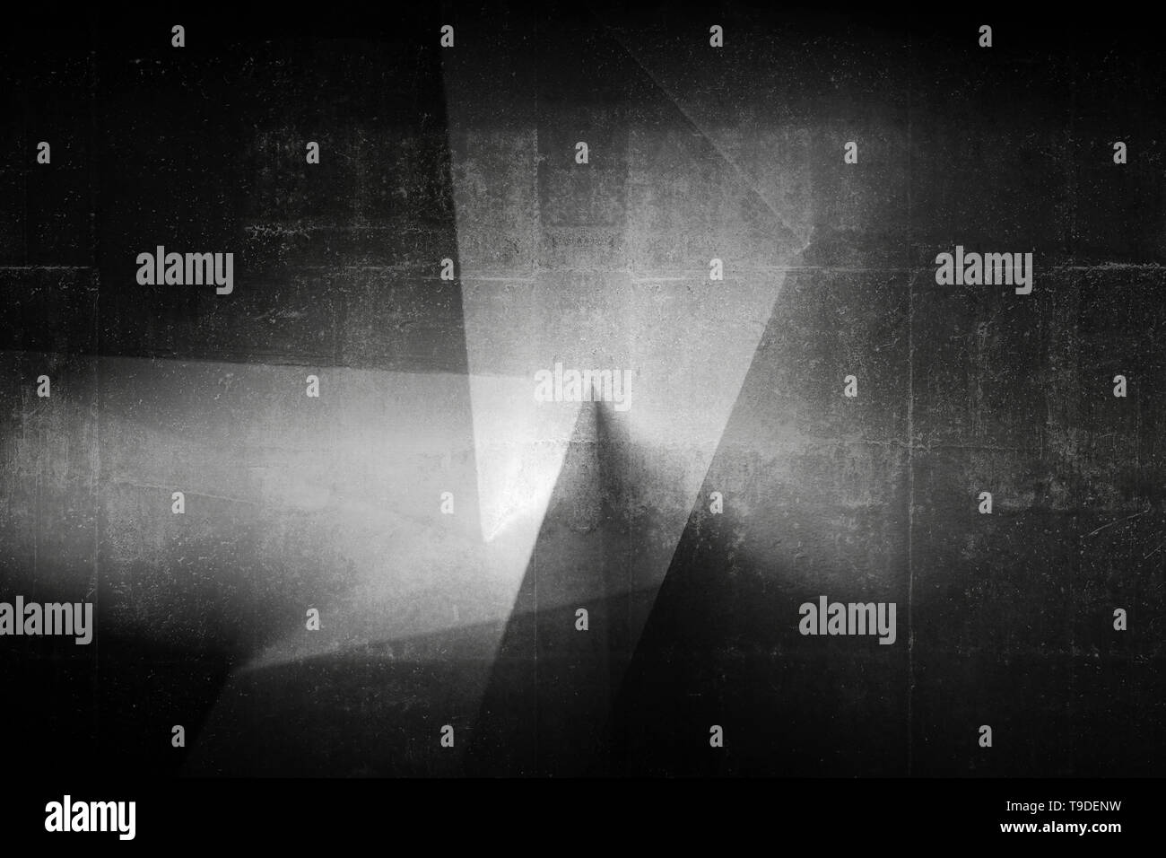 Abstract dark architectural pattern, black concrete design fragment ...