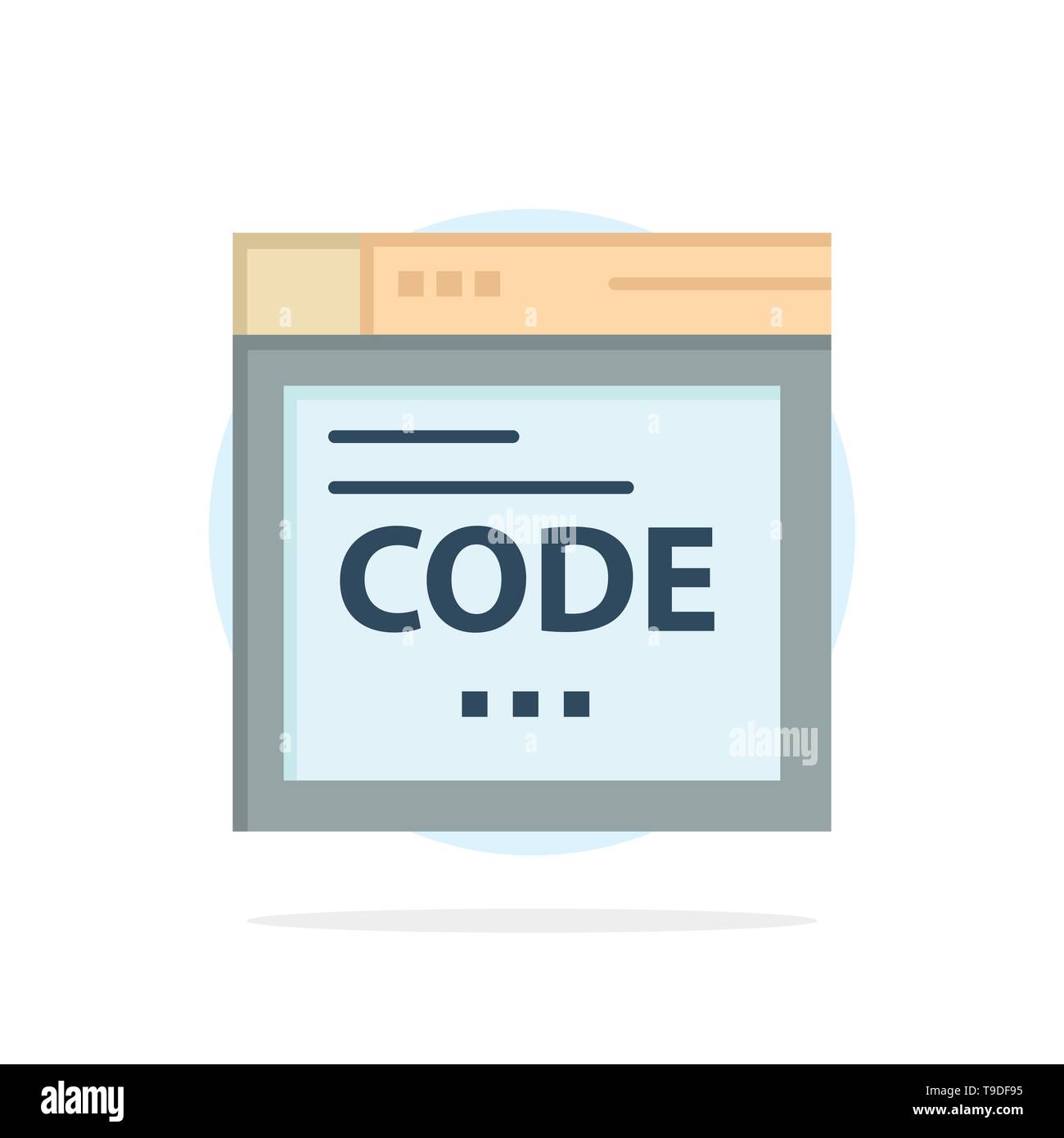 Browser Internet Code Coding Abstract Circle Background Flat Color Icon Stock Vector Image