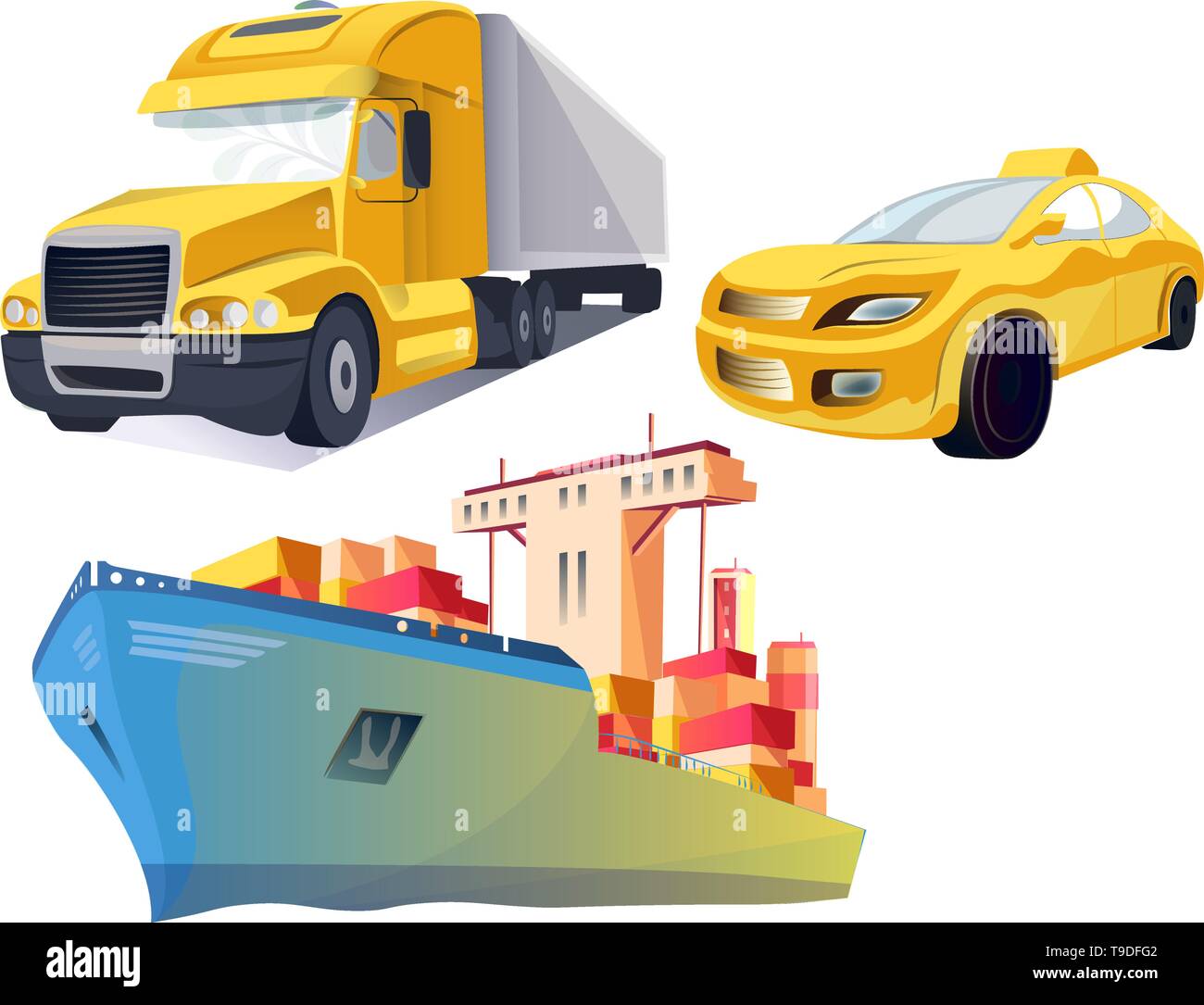 Vector Transport logistics and transportation. Global courier delivery ...