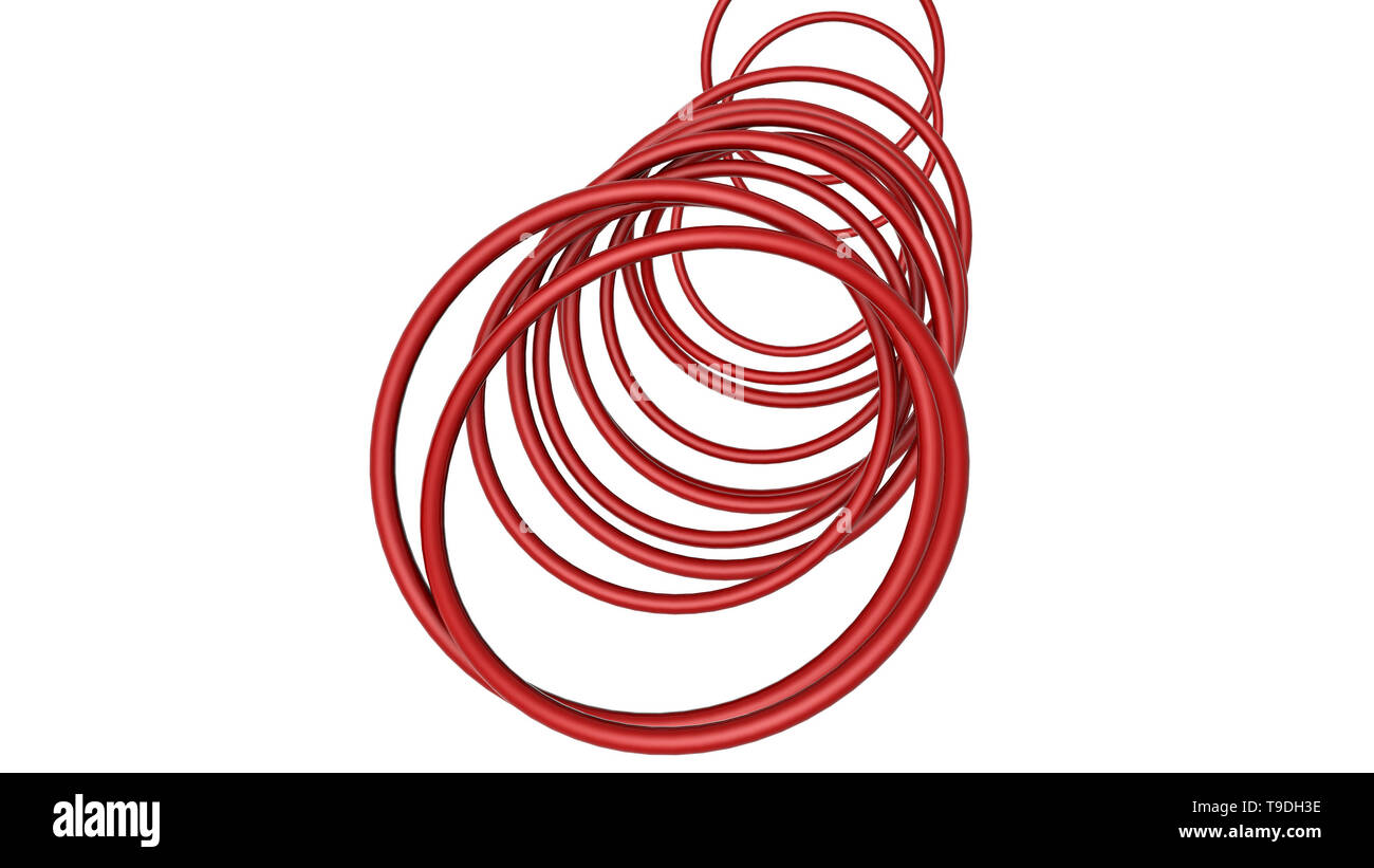 red rings on a white background. 3D rendering Stock Photo - Alamy