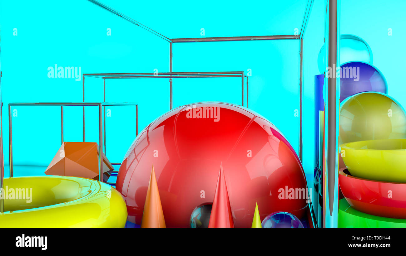 three-dimensional composition of different shapes. abstract. 3D ...