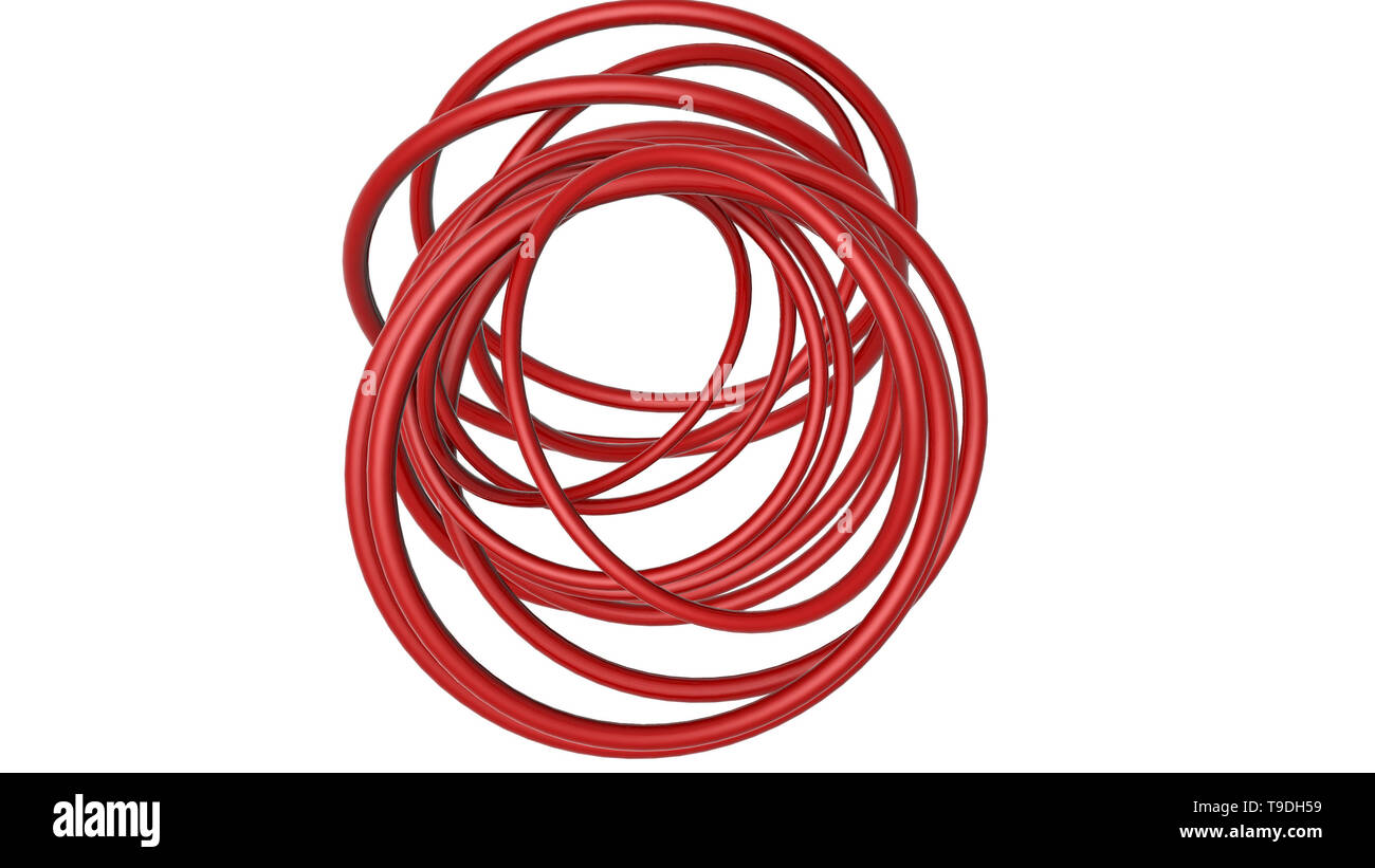 red rings on a white background. 3D rendering Stock Photo - Alamy