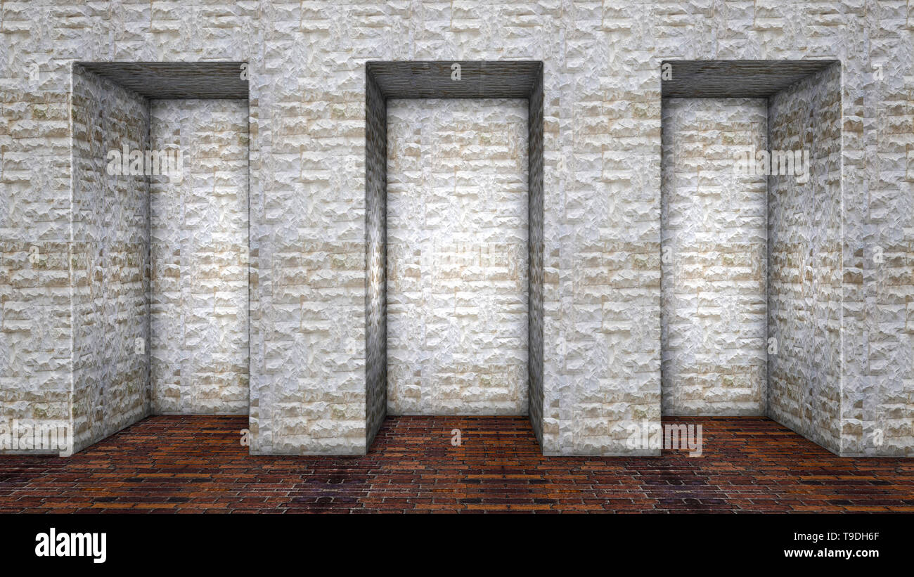 stone niches in the wall. 3D rendering Stock Photo - Alamy