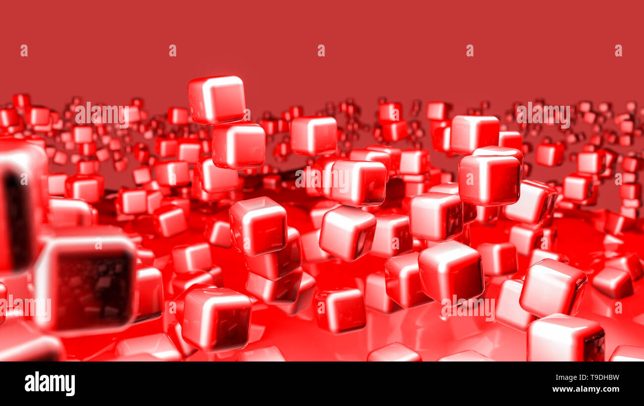 red three-dimensional cubes. background. 3D rendering Stock Photo - Alamy